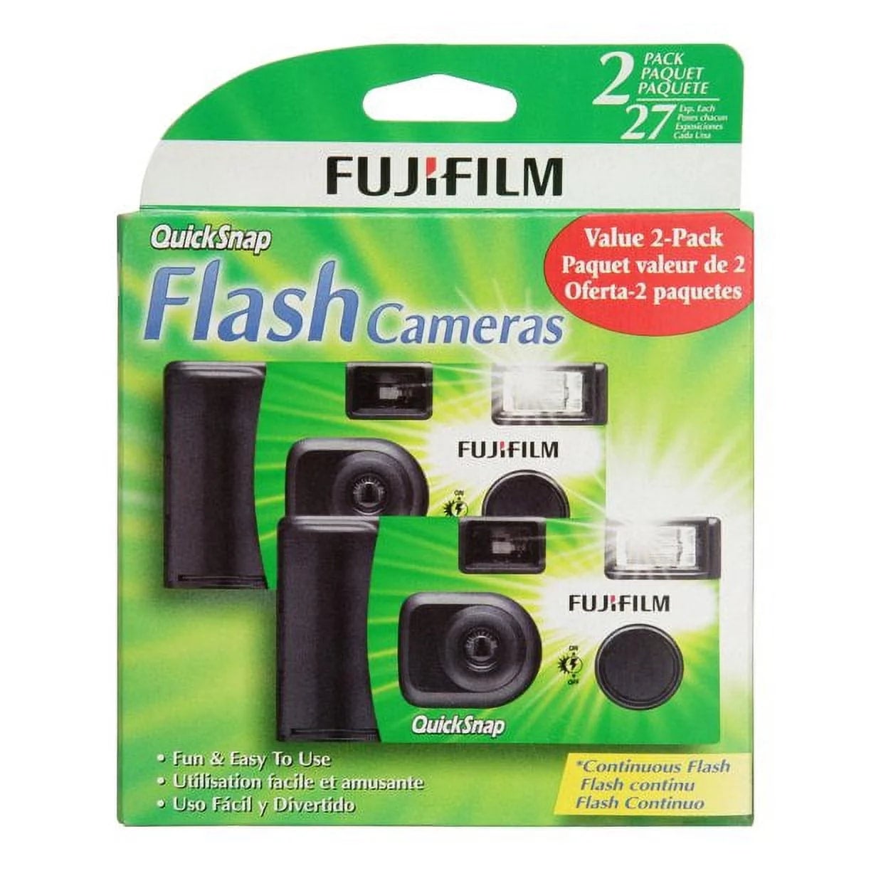 Color Disposable Camera 2 PACK Fujifilm Fujicolor Quicksnap 400 35mm Single Use Disposable Camera with Flash Royal We Film Lab